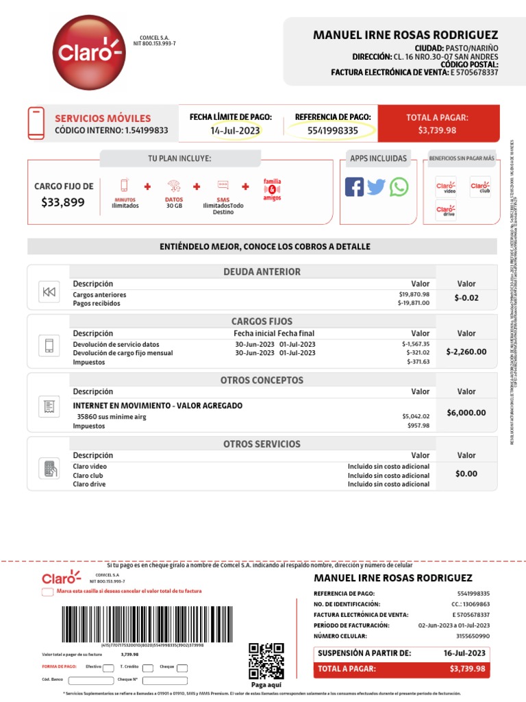 CLARO | PDF | Factura | Pagos