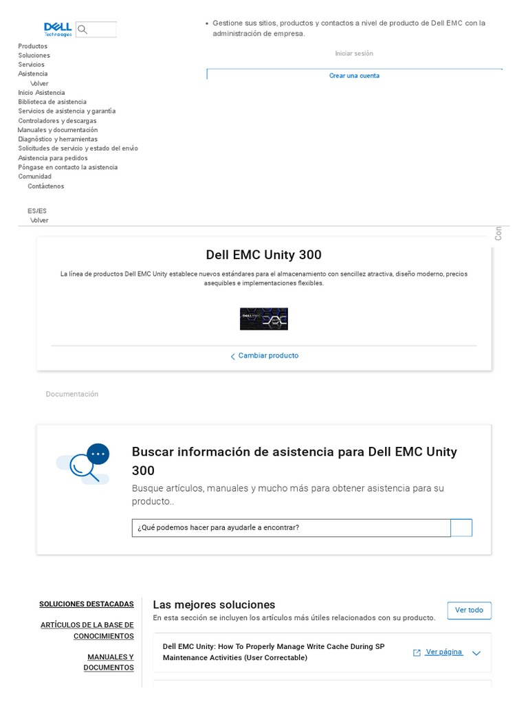 Asistencia para Dell EMC Unity 300 - Documentación - Dell España | PDF ...