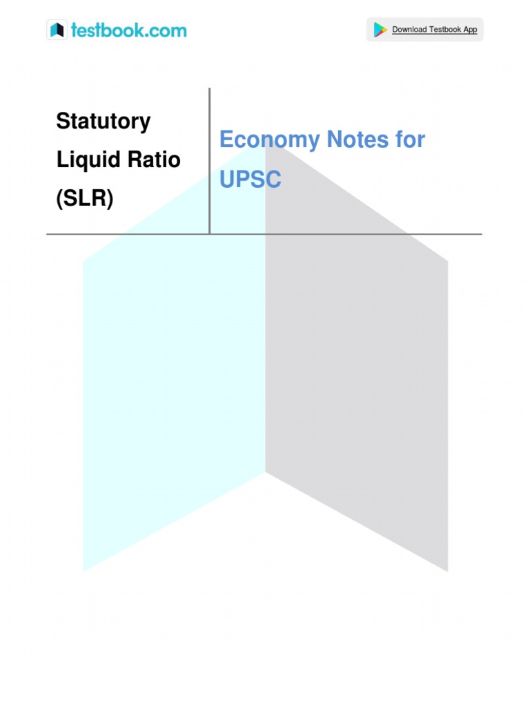 UPSC Economy: Understanding SLR | PDF | Reserve Bank Of India | Banks