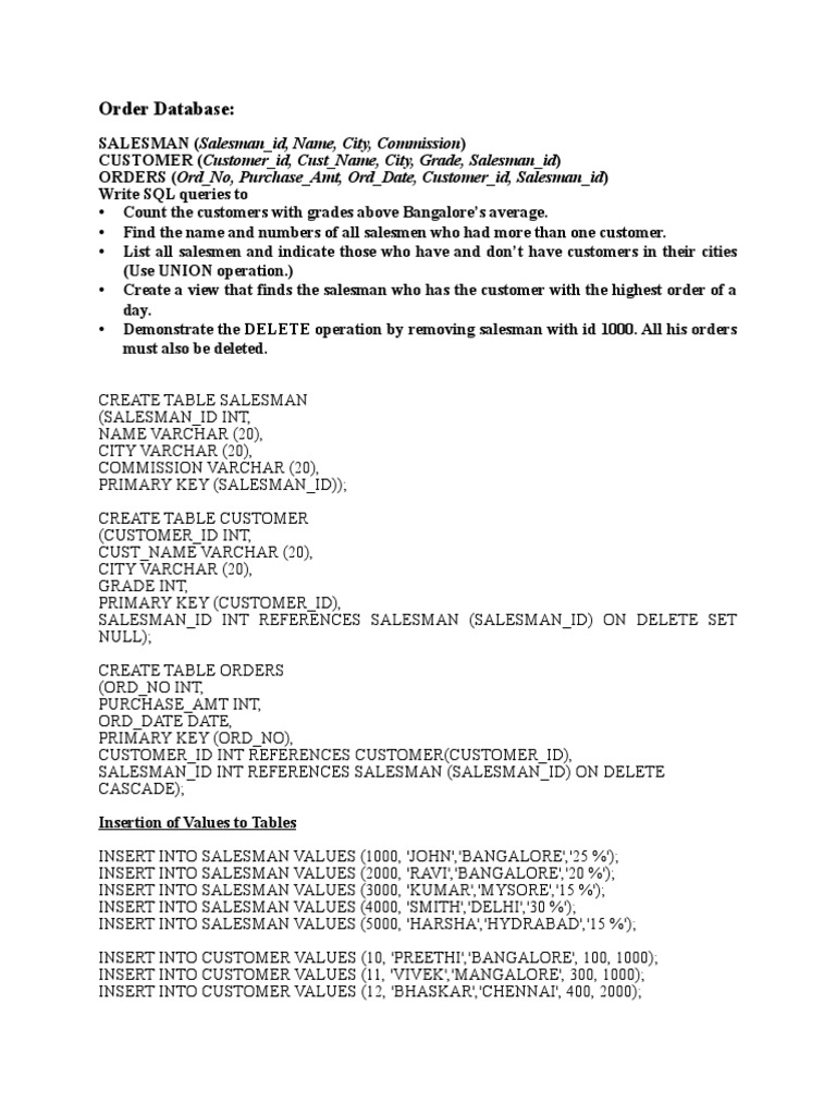 Order Database Pdf Databases Computer Programming