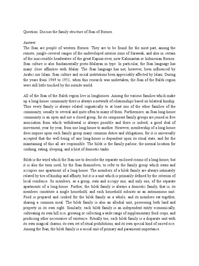 Iban of Borneo PDF | PDF | Family | Marriage Iban of Borneo PDF | PDF | Family | Marriage