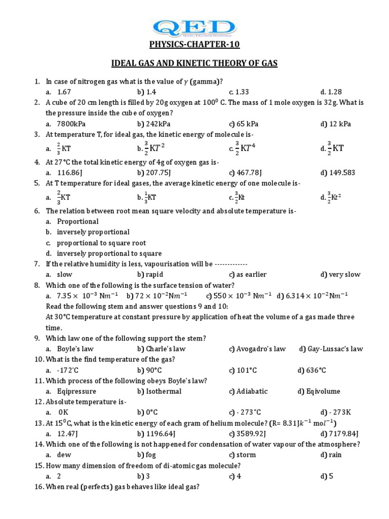 Chapter - 10 | PDF | Gases | Temperature