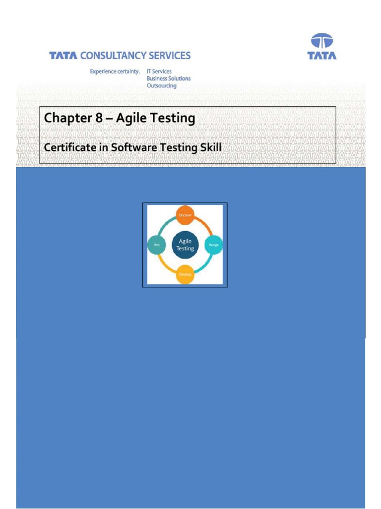 Chapter 8 Agile Testing V1 1 Pdf Agile Software Development Software Testing