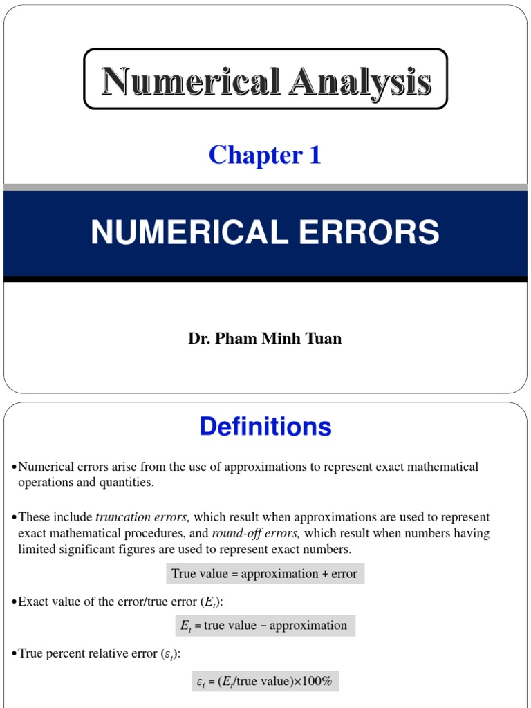 Ch01 - NUMERICAL ERRORS | PDF | Numerical Analysis | Approximation