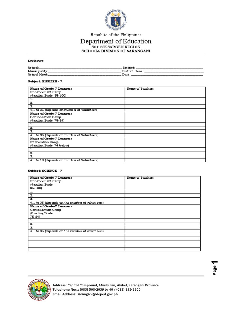 NLC Template | Download Free PDF | Childhood | Human Life Stages