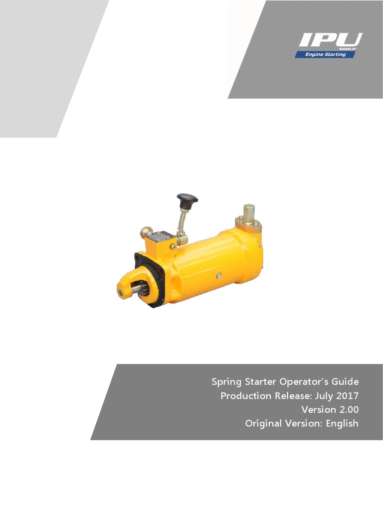 IPU Spring Starters Operator Manual 2017 07 | PDF | Gear | Mechanical ...