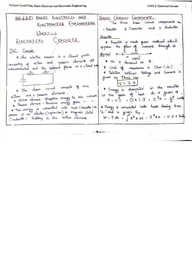 BE3251 BEEE Notes 01 - by WWW - Learnengineering.in-1 | PDF