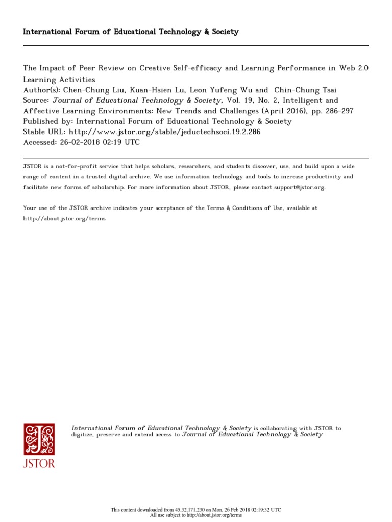 Impacto Del Peer Review en Desempeño de Educ en Web | PDF | Creativity | Rubric (Academic)