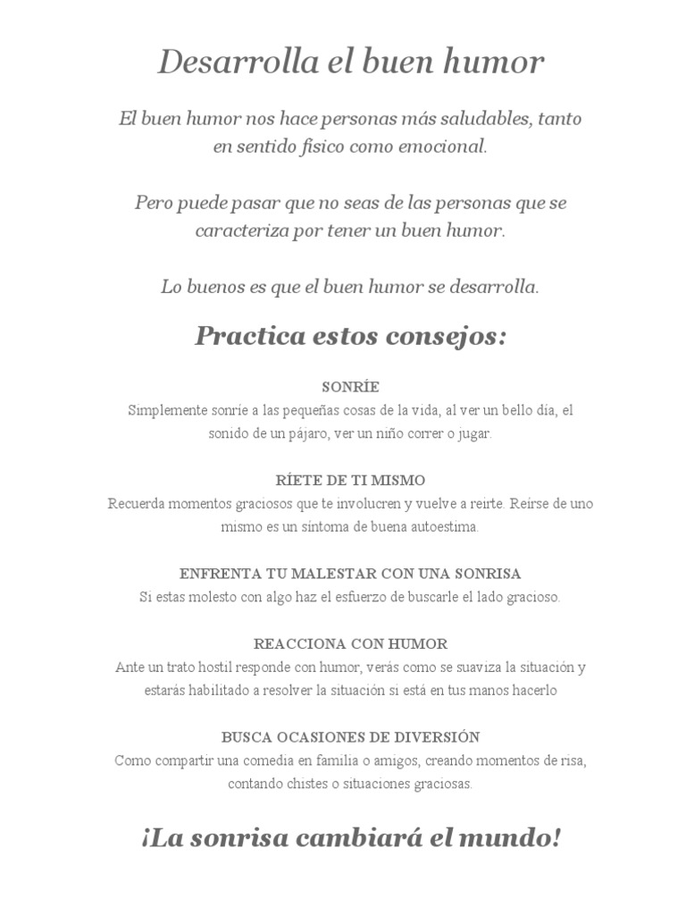 Desarrolla El Buen Humor | PDF | Humor