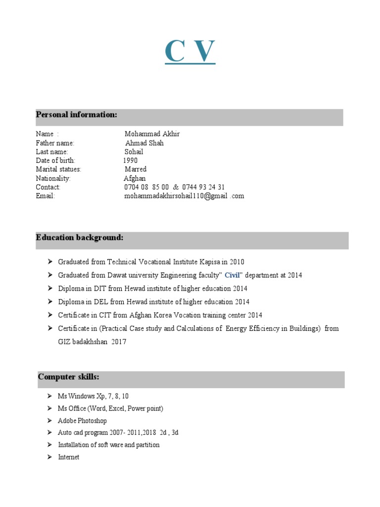 Sohail CV | PDF