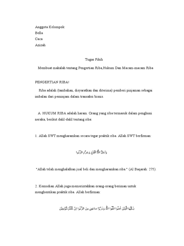 Pengertian Riba | PDF