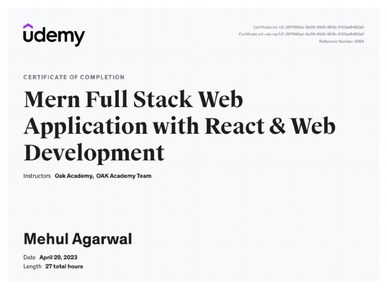 Web Development Certificate | PDF
