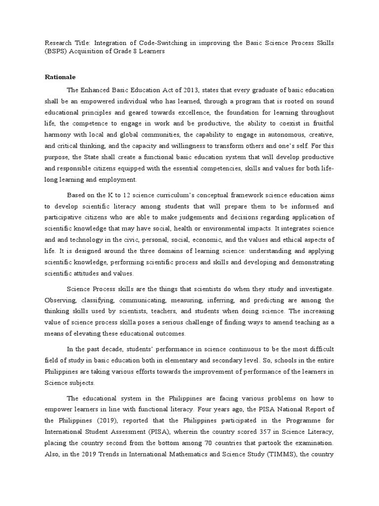 Research Title | PDF | Learning | Science