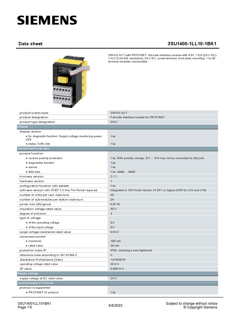 3SU14001LL101BA1 Datasheet en | PDF | Computer Standards | Networking ...