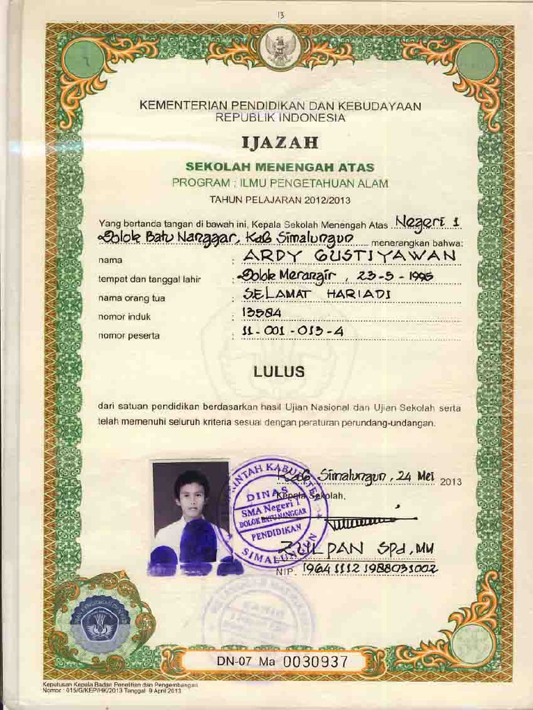 Ijazah Sma | PDF