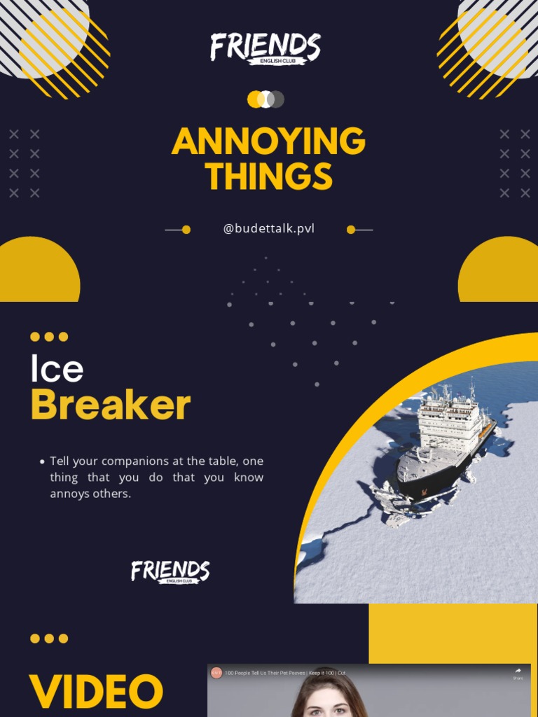 Speaking Club - Annoying Things | PDF