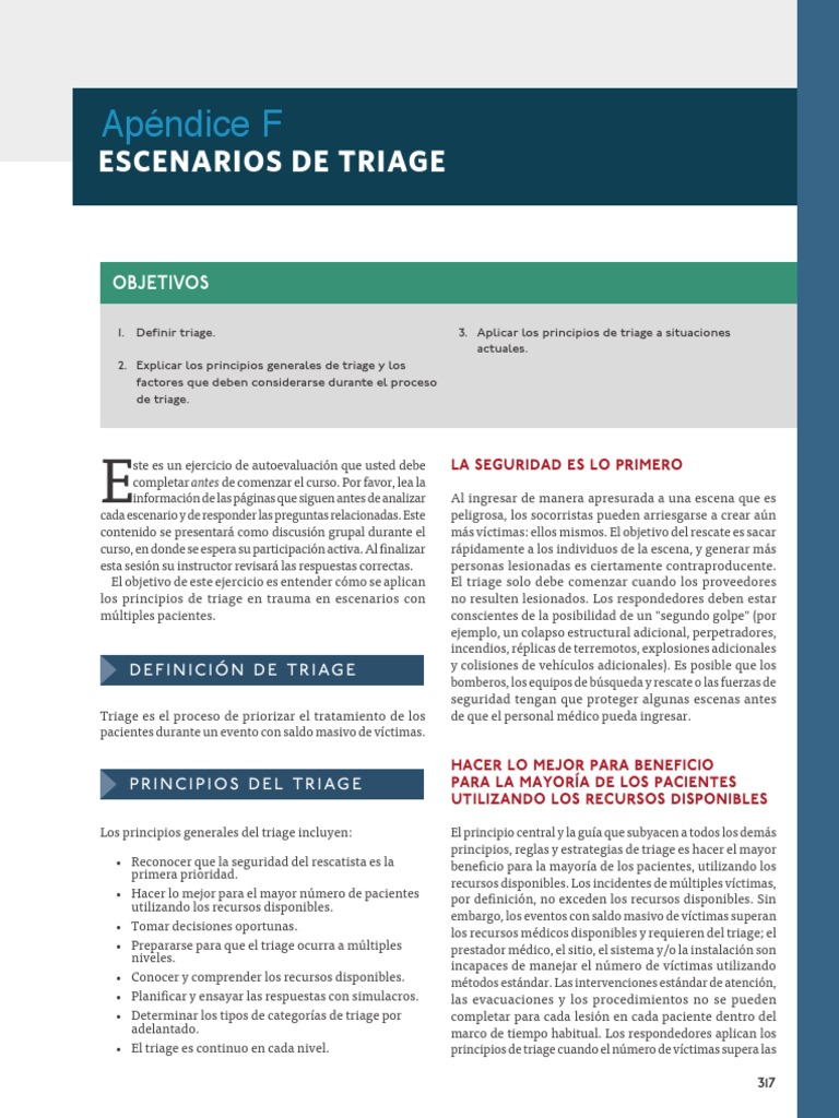Escenarios de Triage en Trauma ATLS | PDF | Hospital | Medicina