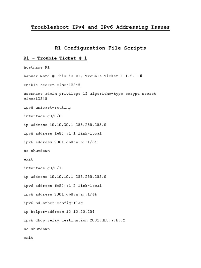 Troubleshoot IPv4 and IPv6 Addressing Issues | PDF | Ip Address | I Pv6