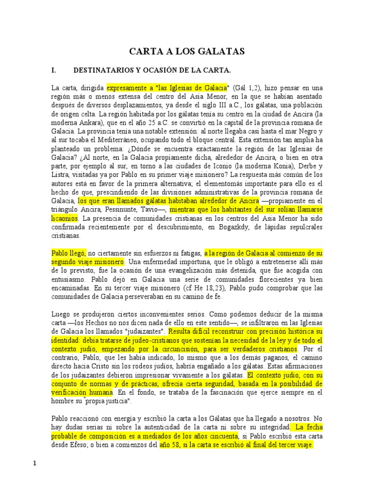 CARTA A LOS GALATAS | PDF | Pablo el apóstol | Jesús