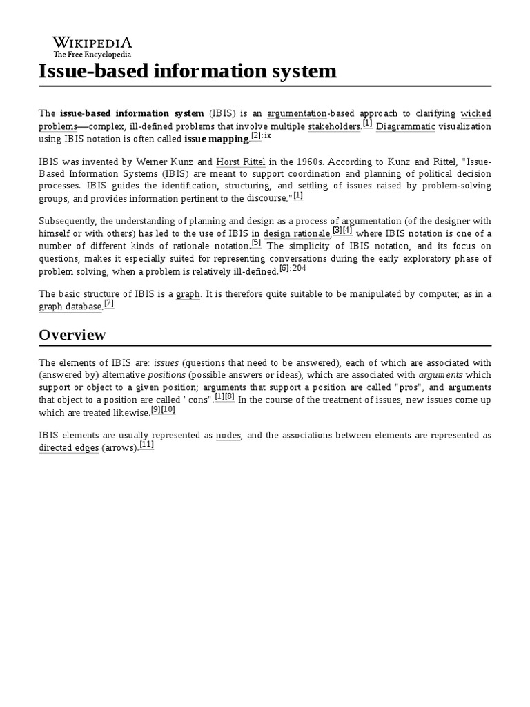 Issue-Based Information System | PDF | Computing | Information Science