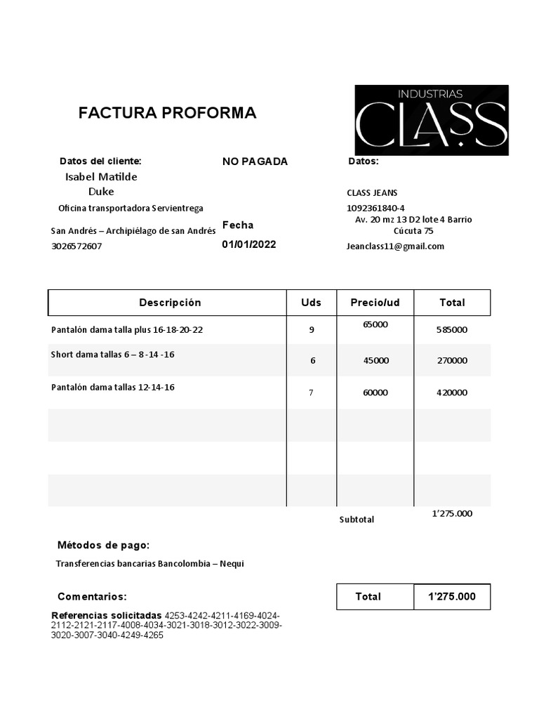 Factura Proforma Word | PDF