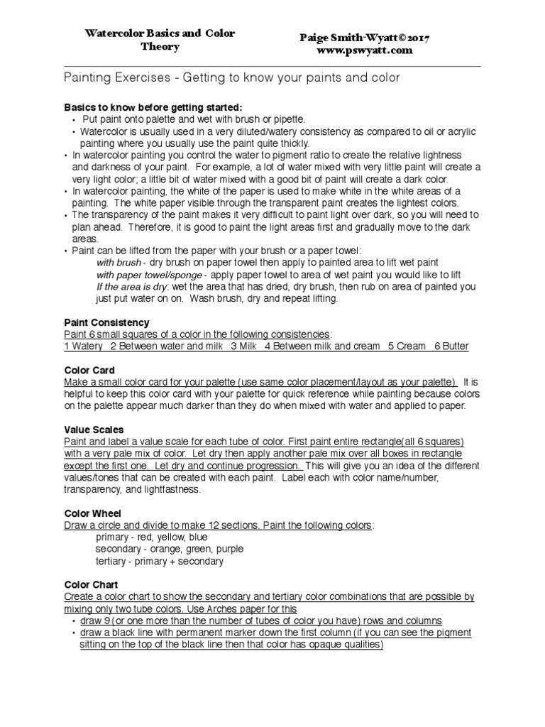 Watercolor Basics and Color Theory | PDF | Color | Imaging