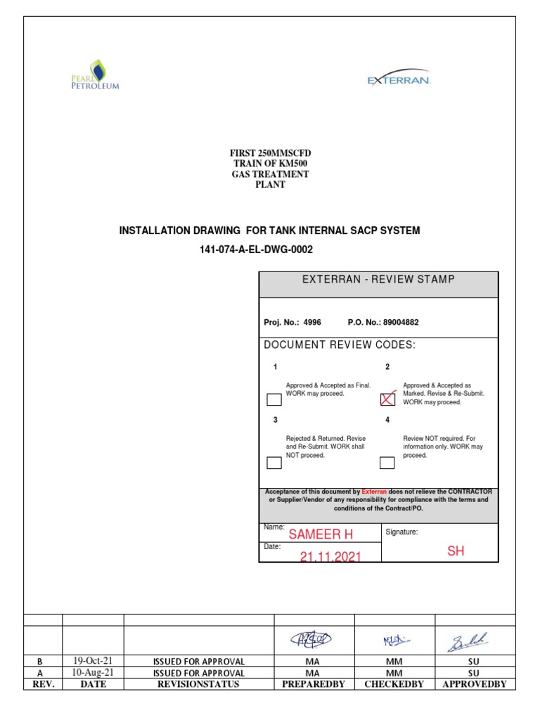 141-074-A-EL-DWG-0002 - B Installation of Sacp | PDF | Materials | Metals