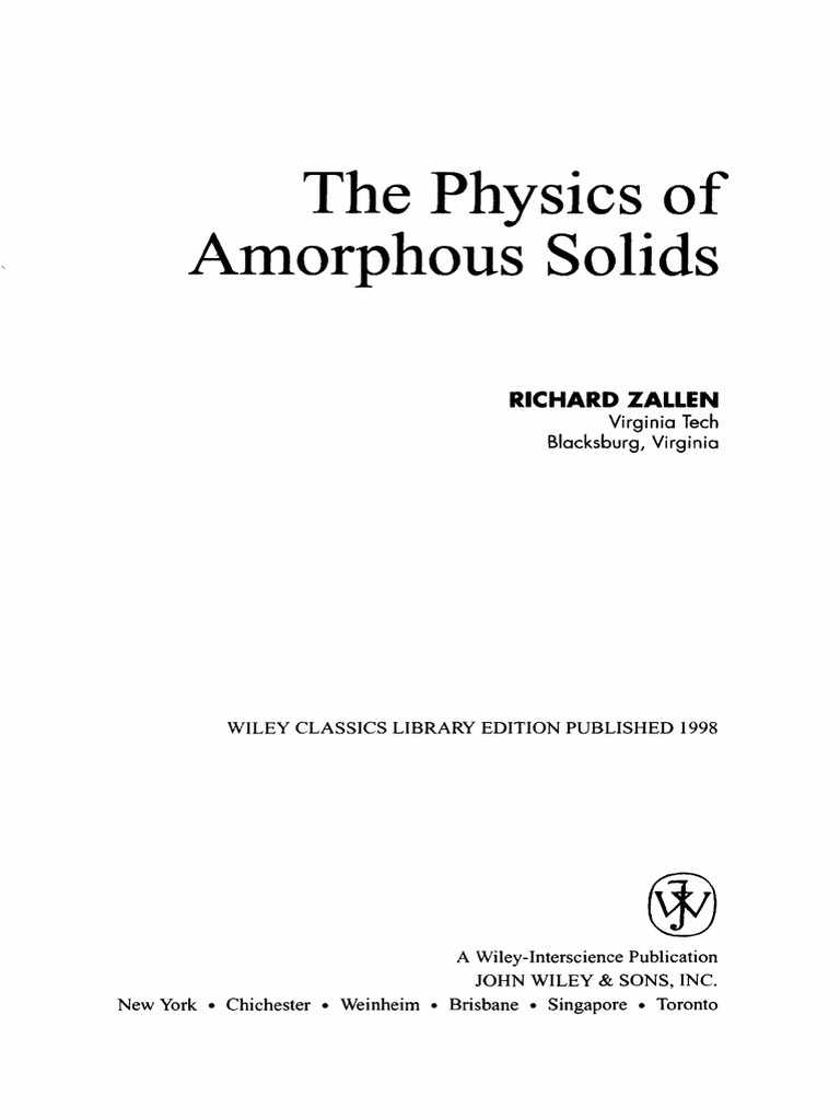 Vdoc - Pub The Physics of Amorphous Solids | PDF