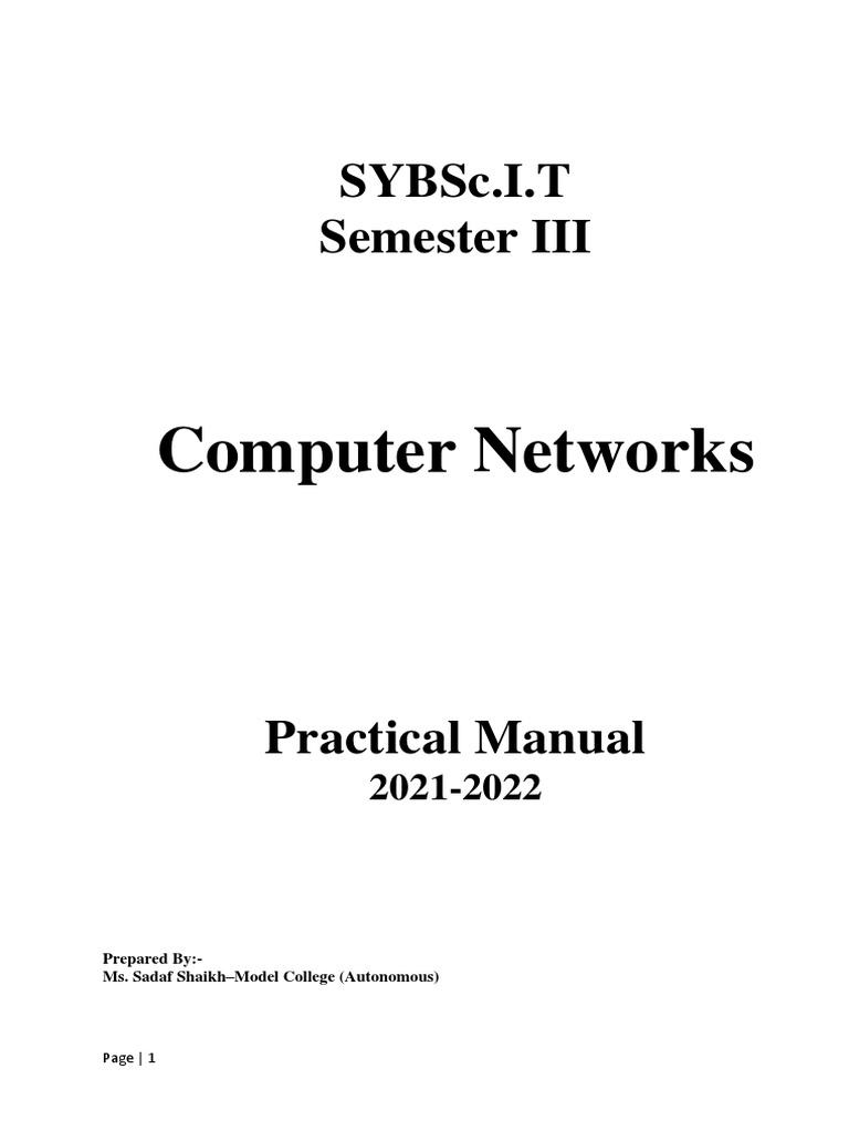 CN Practical Manual | PDF | Ip Address | Routing