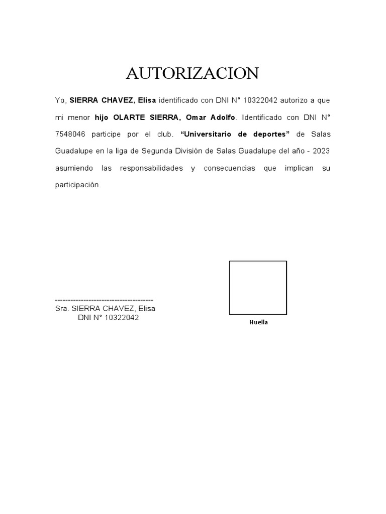 AUTORIZACION | PDF