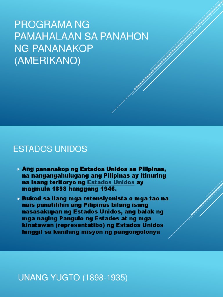 Programa NG Pamahalaan Sa Panahon NG Pananakop 1 160913104923 | PDF