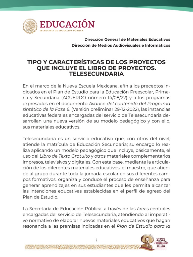 Proyectos Educativos en Telesecundaria | PDF | Salón de clases ...