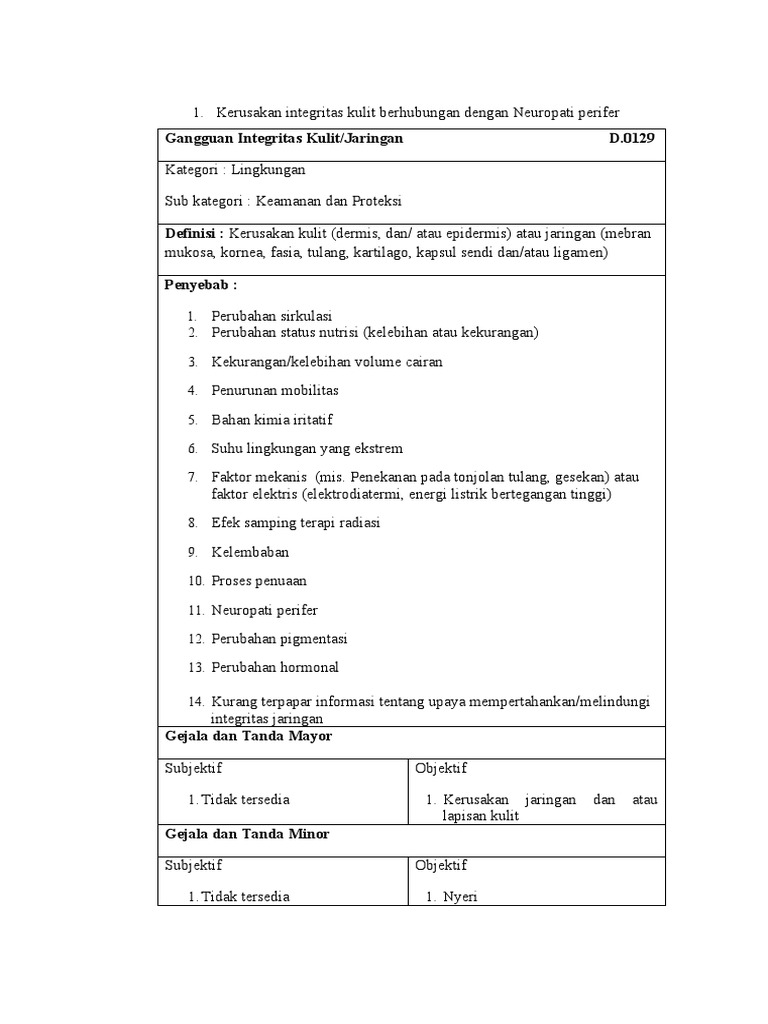 Kerusakan integritas kulit | PDF