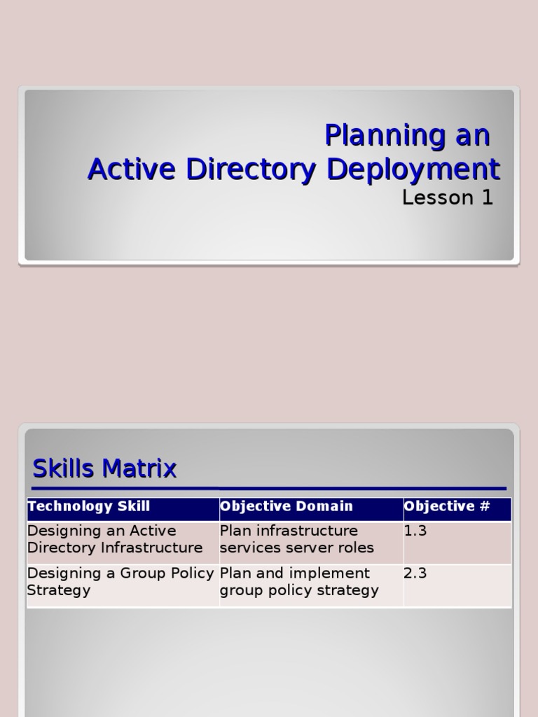 Active Directory Deployment Planning Guide | PDF | Active Directory ...