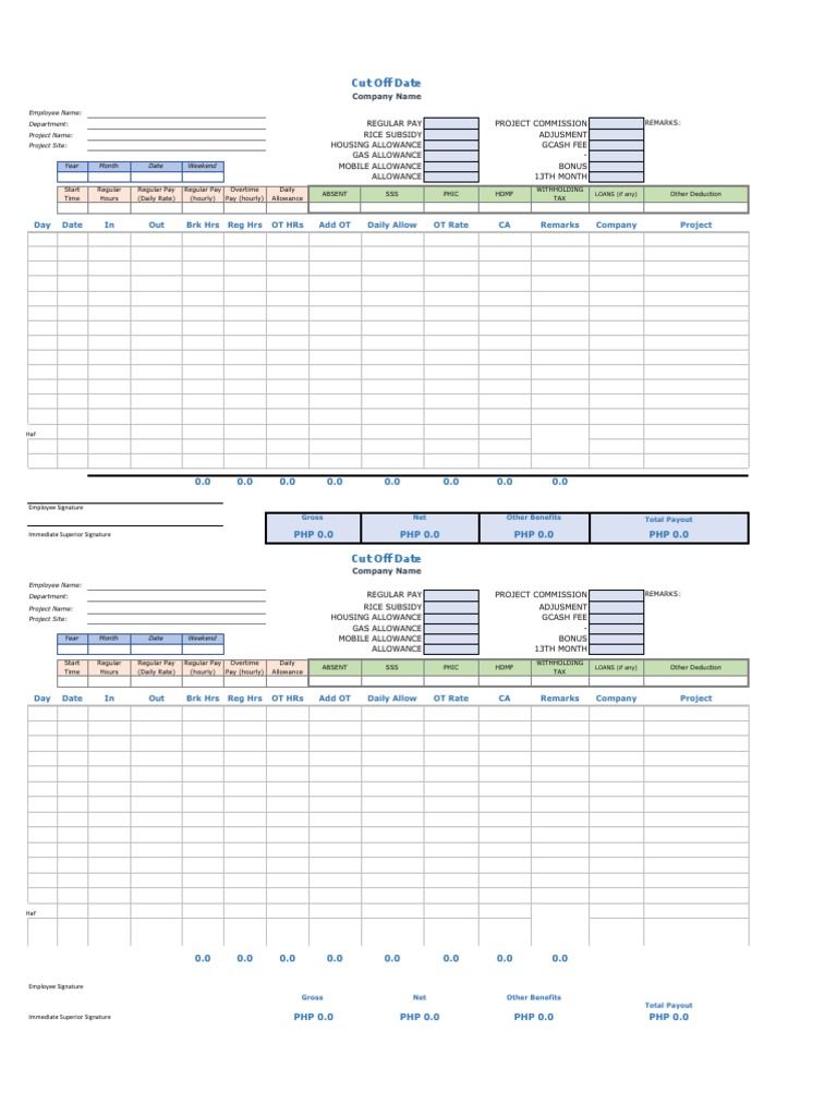 Payroll Template | PDF | Payroll Tax | Services (Economics)