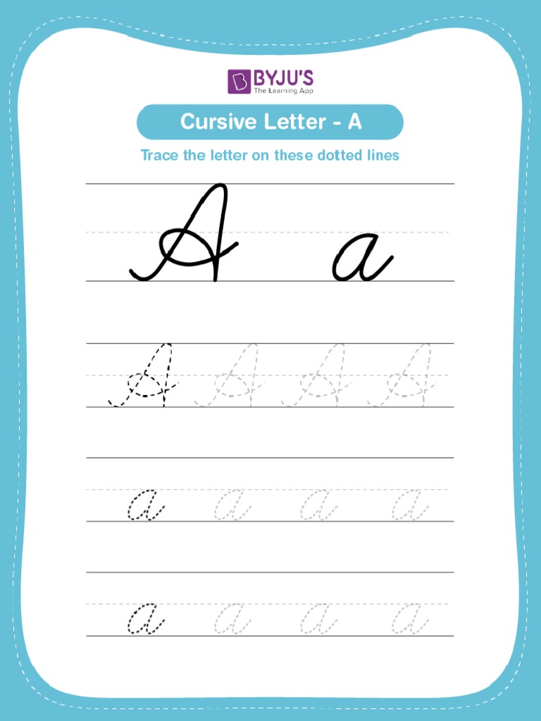 Cursive Letter A 05 | PDF