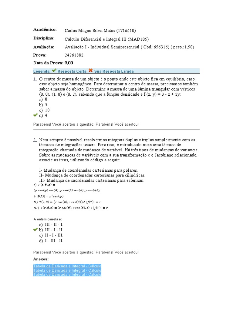 Acadêmico: Disciplina: Avaliação: Prova: Nota Da Prova: 9,00 | PDF ...
