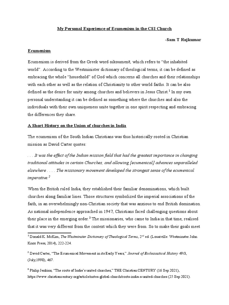 Ecumenism | PDF | Ecumenism | Christian Mission