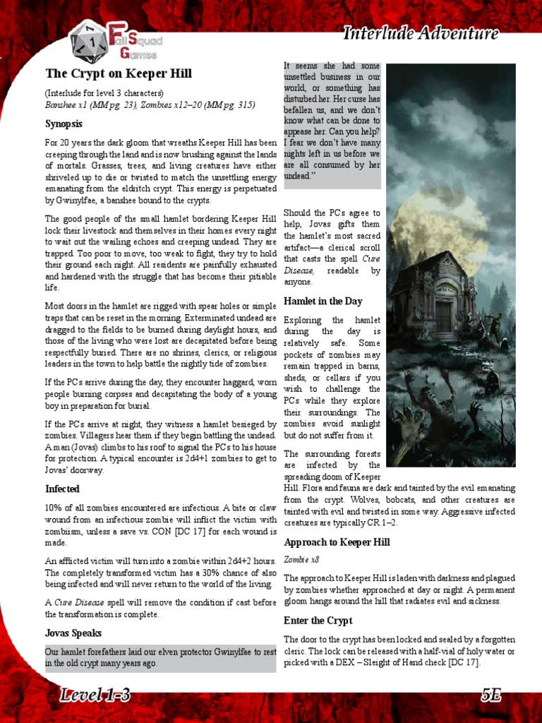 Keeper Hill Crypt Adventure Guide | PDF | Zombies