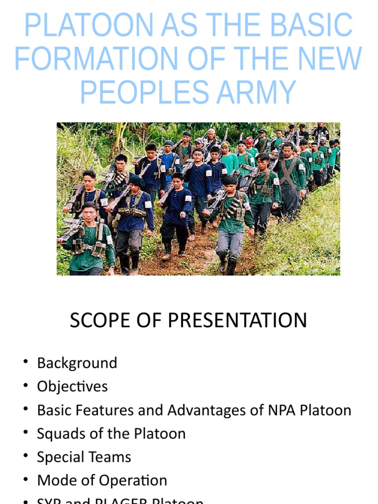 Guerilla PLTN As The Basic Formation of NPA | PDF | Platoon | Military Organization