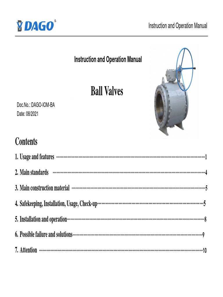 Iom-Ball Valve | PDF | Valve | Leak