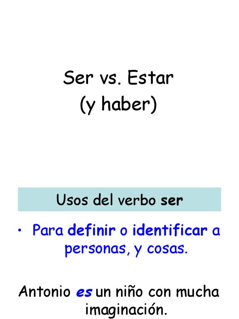Ser Estar Haber | PDF | Verbo | Sintaxis