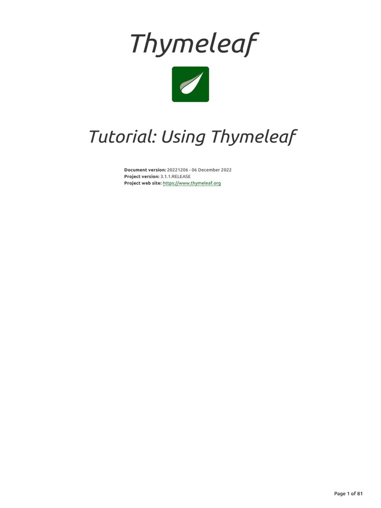 Usingthymeleaf | PDF | Html | Programming Language