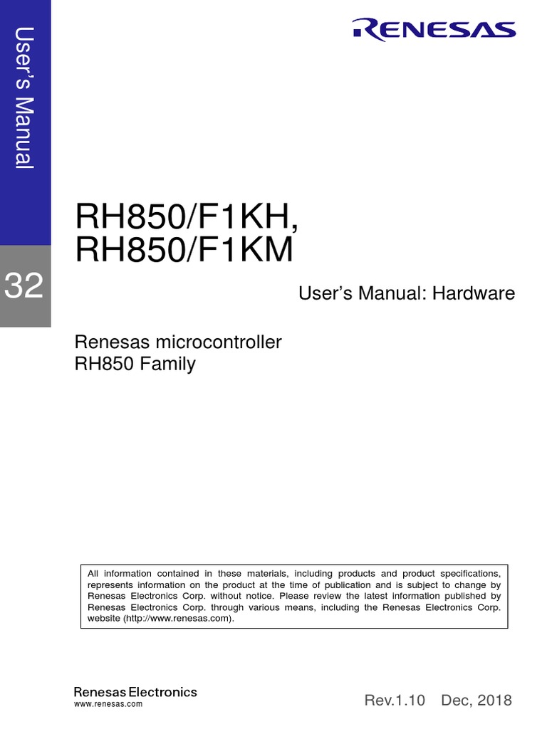 RH850 Users Manual Hardware | PDF | Reliability Engineering | Bit