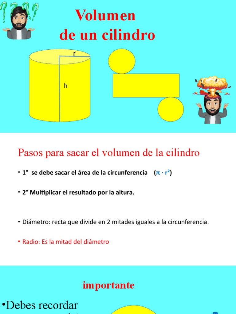 Guía: Cálculo del Volumen de un Cilindro | PDF | Formas geométricas ...