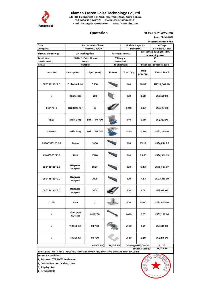 Quotation2 Block 230724 | PDF | Components | Manufactured Goods