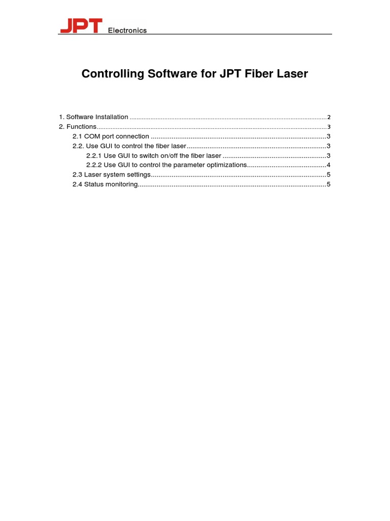 JPT Fiber Laser Control Software Guide | PDF | Parameter (Computer ...
