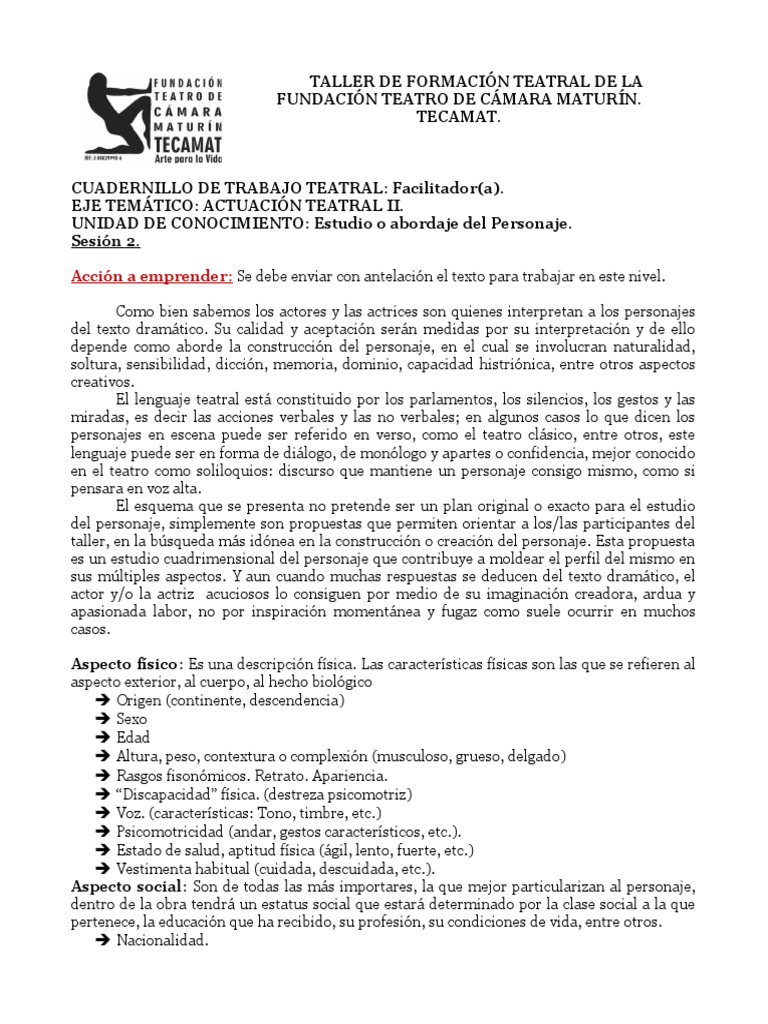 Creación y Estudio del Personaje Teatral | PDF | Teatro | Interino