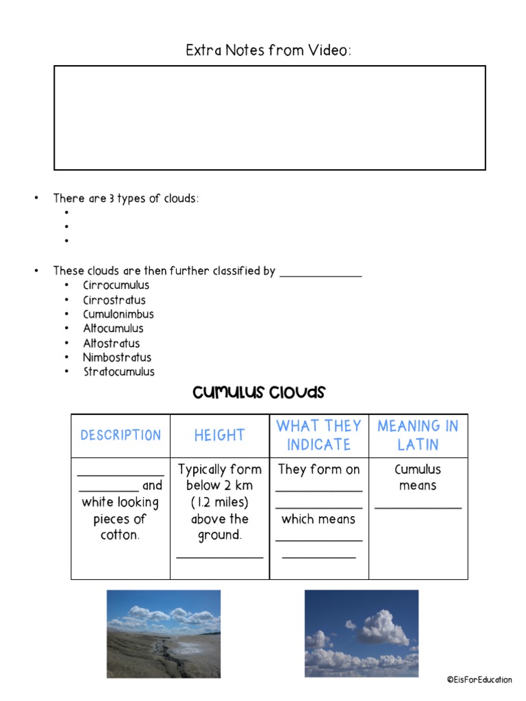 Clouds Notes Pdf Cloud Earth Phenomena