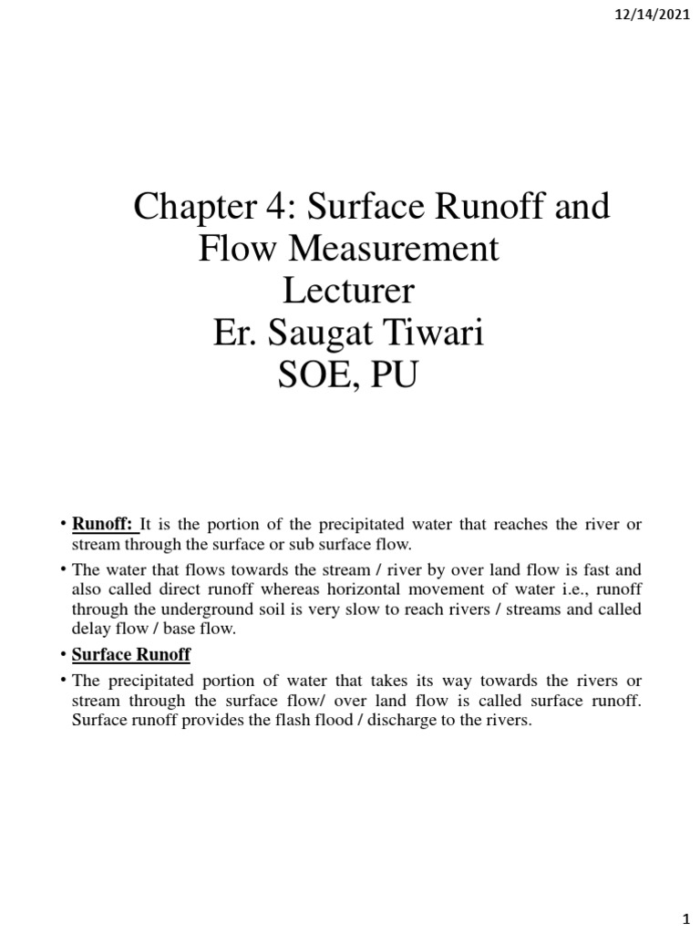 Chapter 4 | PDF | Drainage Basin | Earth Sciences
